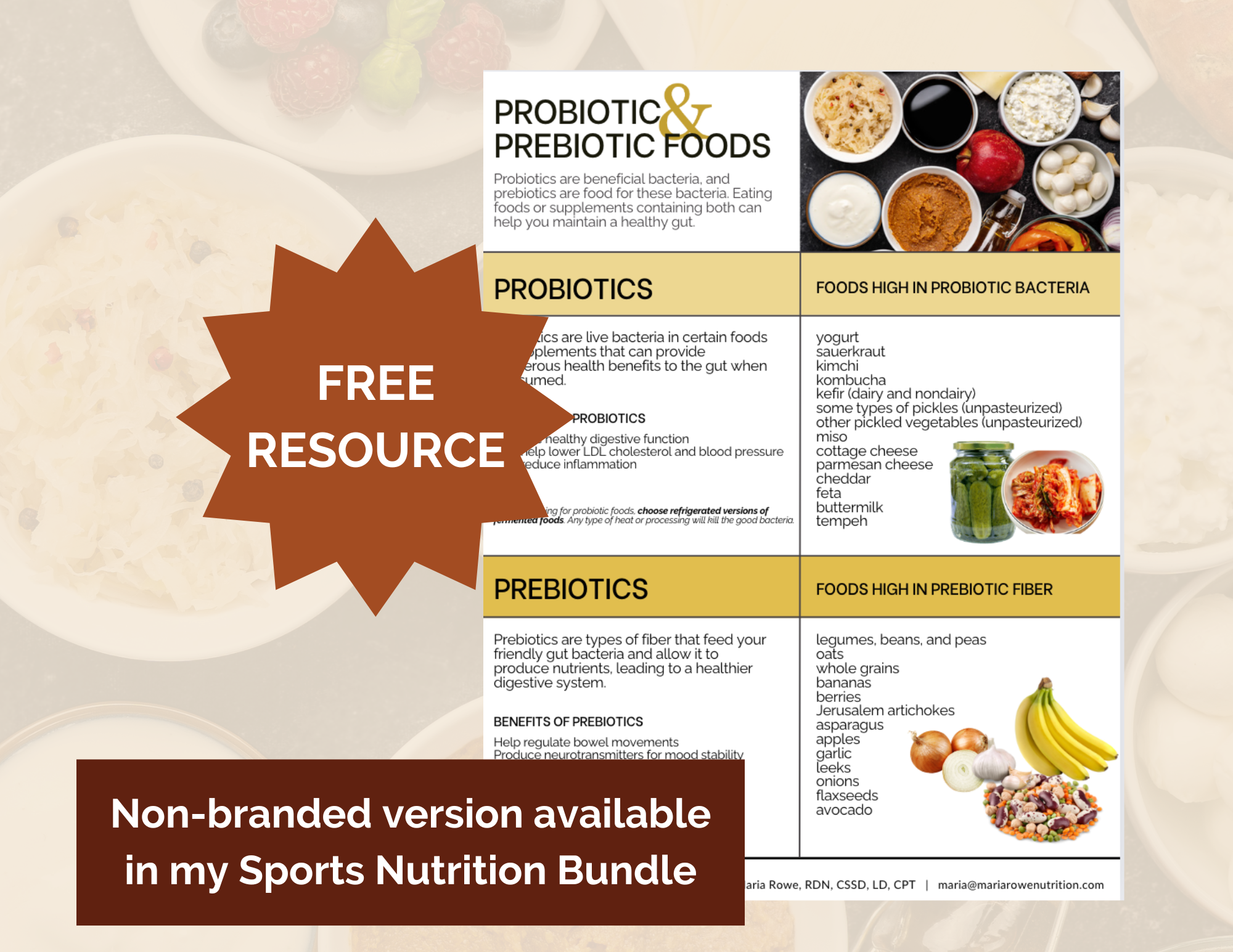 Prebiotic and Probiotic Foods - Well Resourced Dietitian