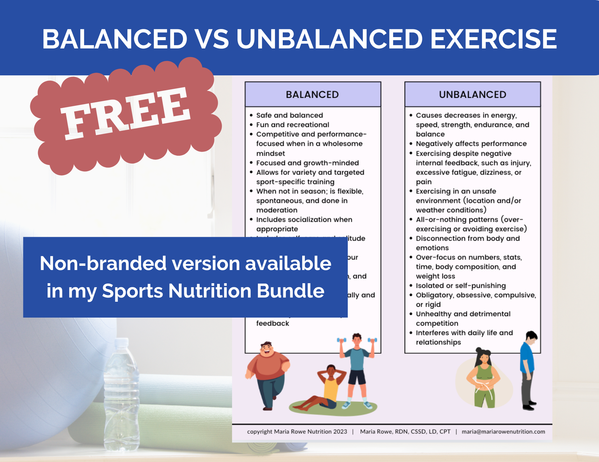 Balanced vs Unbalanced Exercise handout - Well Resourced Dietitian