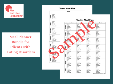 Meal Planner Bundle for Clients with Eating Disorders - Well Resourced ...