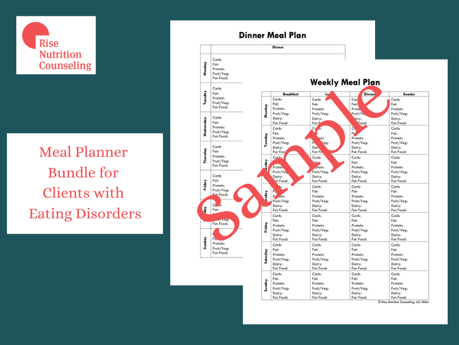 Meal Planner Bundle For Clients With Eating Disorders Well Resourced
