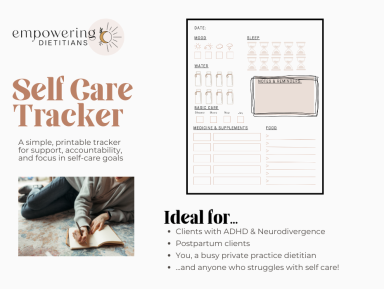 Printable Self-Care Habit Tracker - Well Resourced Dietitian