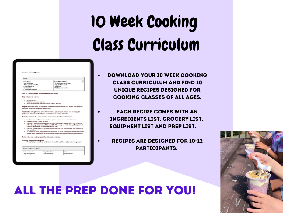 10 Week Cooking Class Curriculum - Well Resourced Dietitian