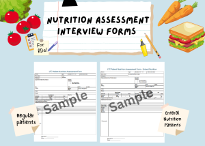 Long Term Care Residents Nutrition Assessment Forms (PO, Enteral ...