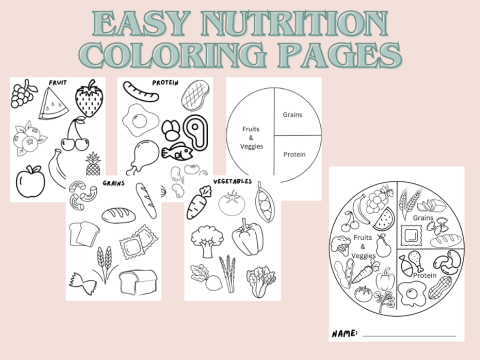 Easy Nutrition Coloring Pages - Well Resourced Dietitian