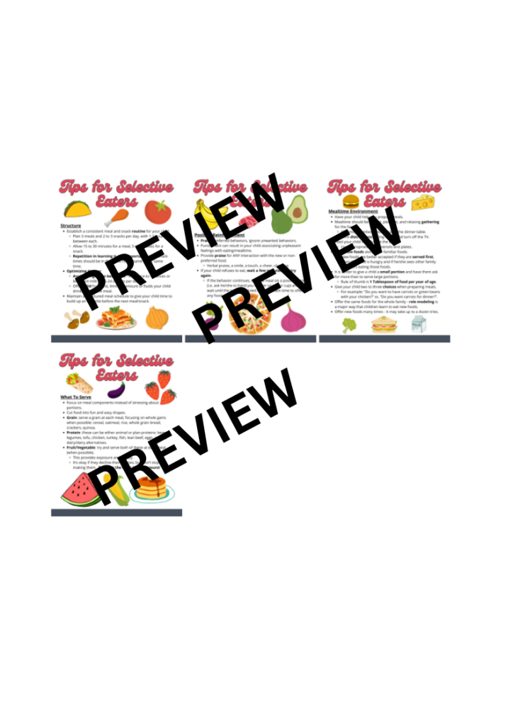 Tips for Selective Eaters Handout - Well Resourced Dietitian