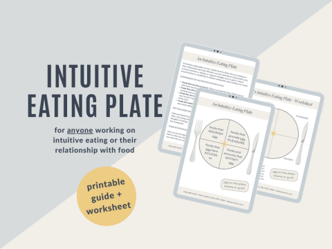 Intuitive Eating Plate + Worksheet - Well Resourced Dietitian