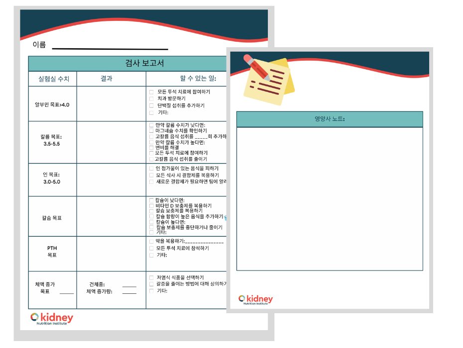 KOREAN Monthly Lab Report for Dialysis, CKD, kidney - Well Resourced ...