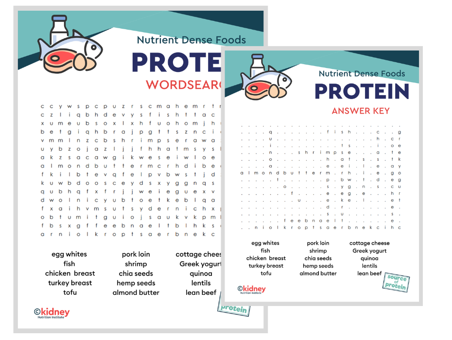 Protein/ Nutrient Dense Foods Wordsearch - Well Resourced Dietitian