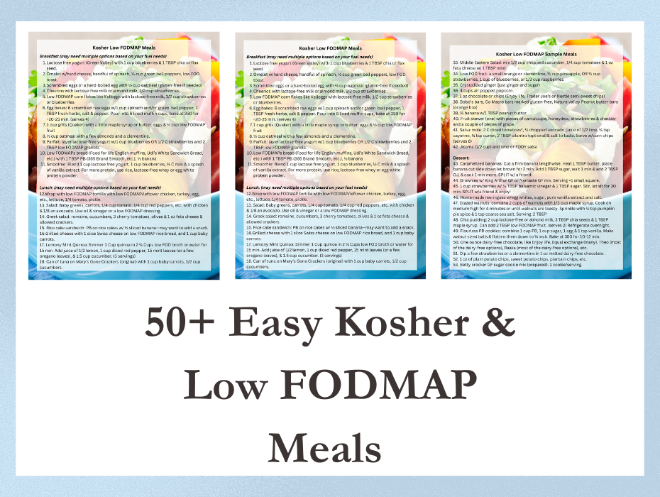 Low FODMAP Kosher Meals & Snacks - Well Resourced Dietitian
