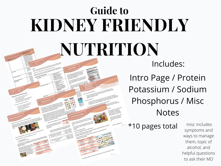 Kidney/Renal Nutrition Packet - Well Resourced Dietitian