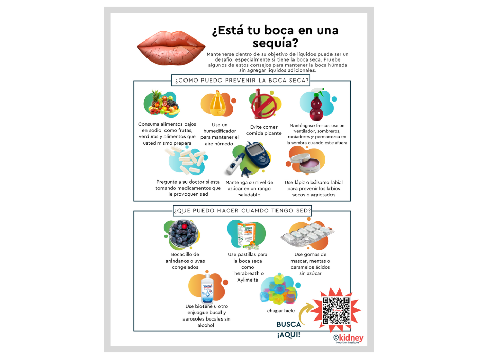 SPANISH "Is Your Mouth In A Drought" Handout about fluid management ...