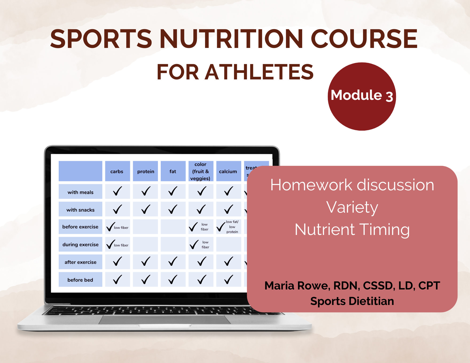 Sports Nutrition Course for Athletes, Module 3 - Well Resourced Dietitian