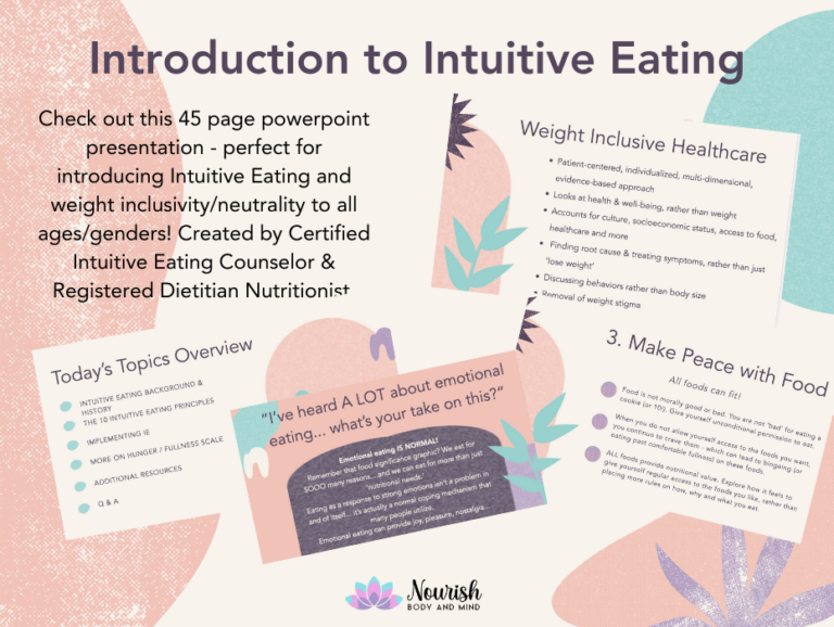 Introduction to Intuitive Eating Presentation - Well Resourced Dietitian