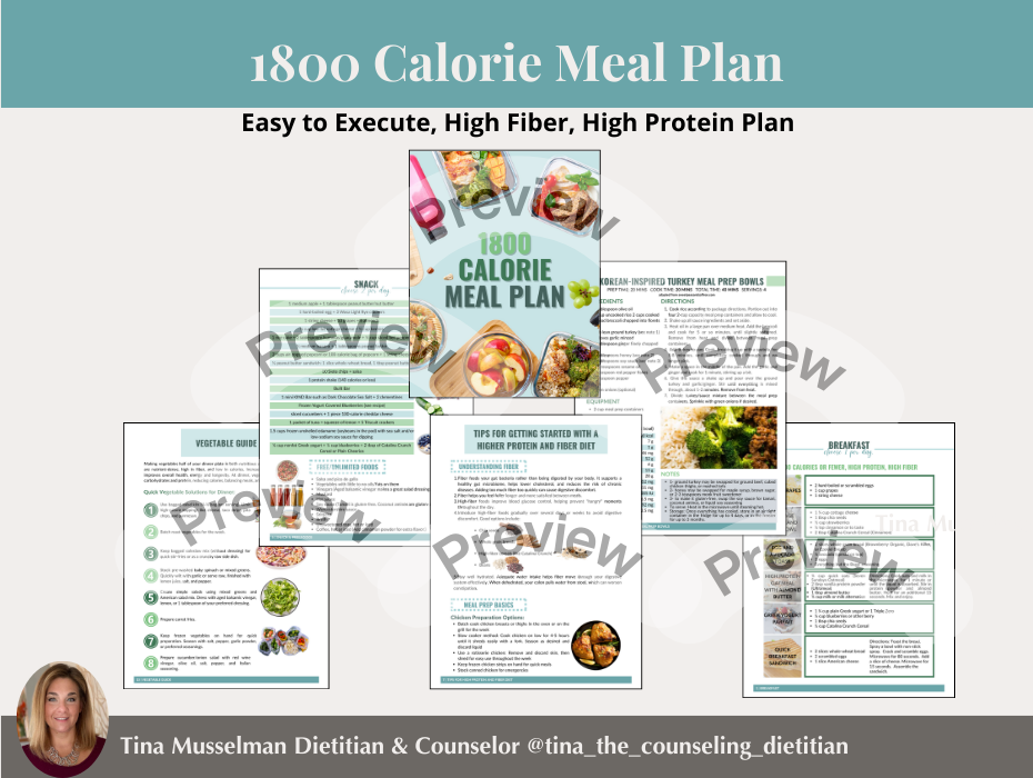 1800 Calorie High Fiber High Protein Meal Plan for Busy Adults - Well ...