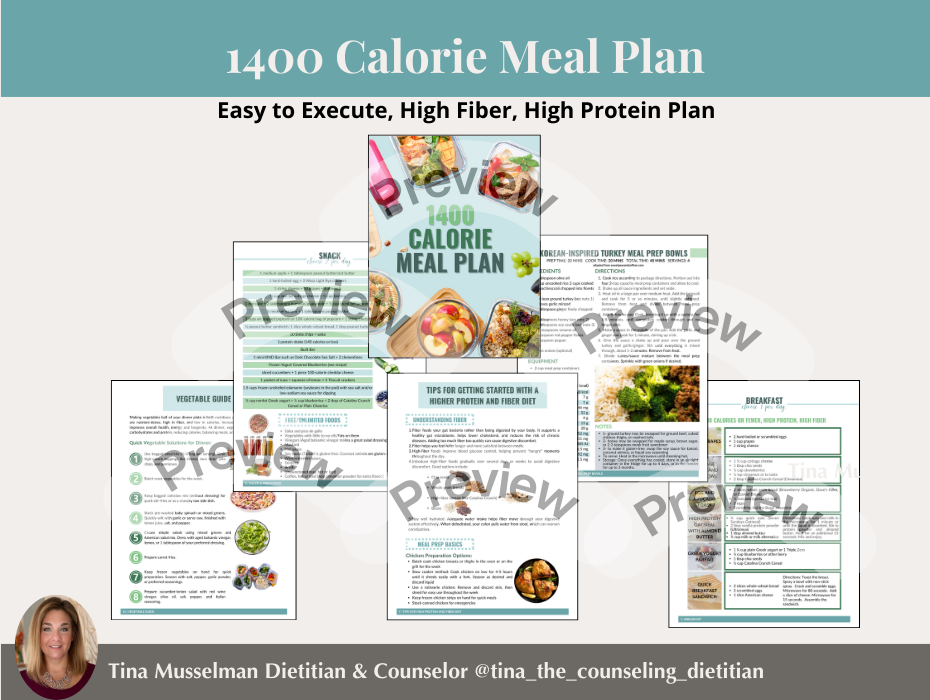1400 Calorie High Fiber High Protein Meal Plan for Busy Adults - Well ...