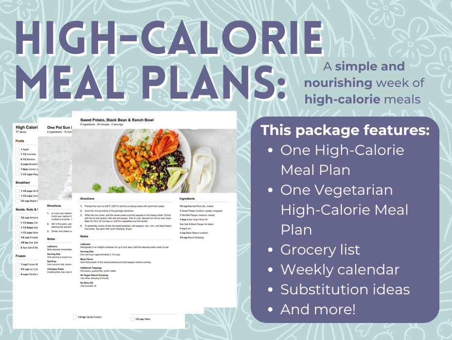 High-Calorie Meal Plans for Weight Gain & Recovery - Well Resourced ...