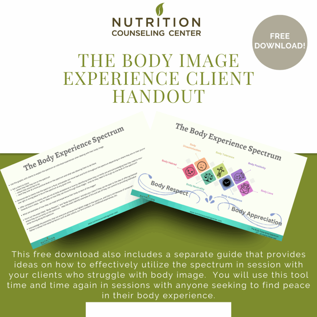 The Body Image Experience Client Handout - Well Resourced Dietitian