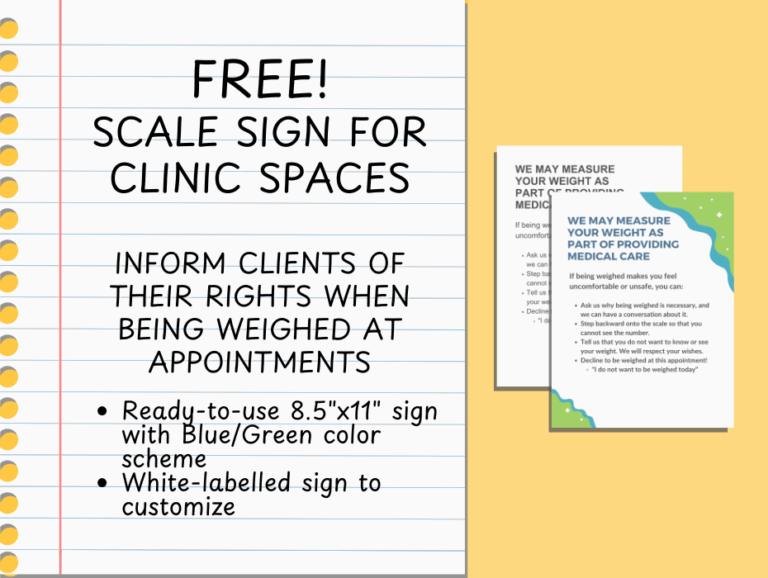 FREE Scale Sign for Clinic Spaces - Well Resourced Dietitian