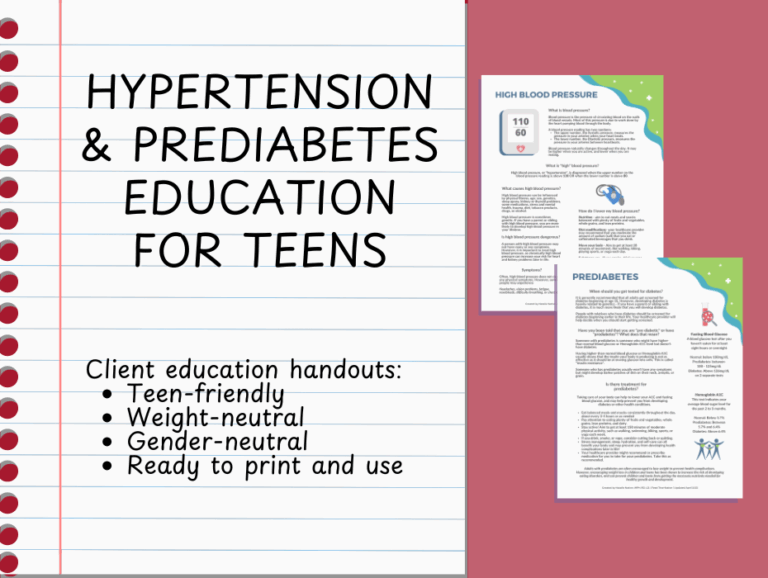 Hypertension and Prediabetes Client Education for Teens - Well ...