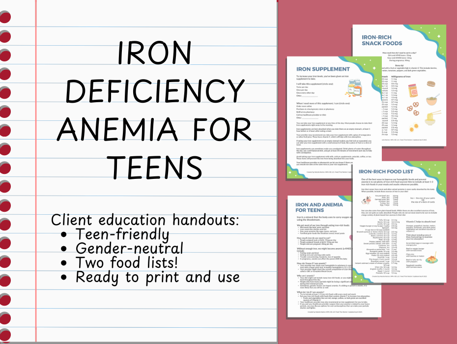 Iron Deficiency Anemia Nutrition for Teens - Well Resourced Dietitian