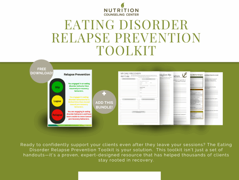 Eating Disorder Relapse Prevention Handout Toolkit - Well Resourced ...