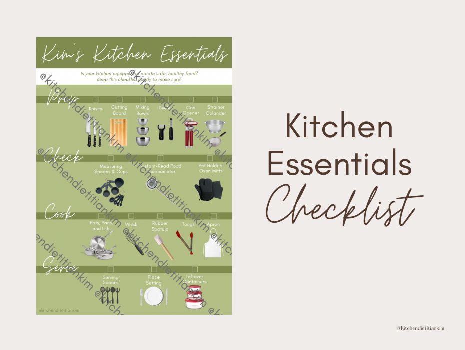 Kitchen Essentials Checklist - Well Resourced Dietitian