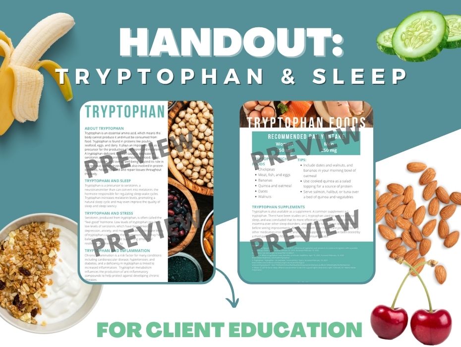 Tryptophan for Sleep: Client Handout - Well Resourced Dietitian