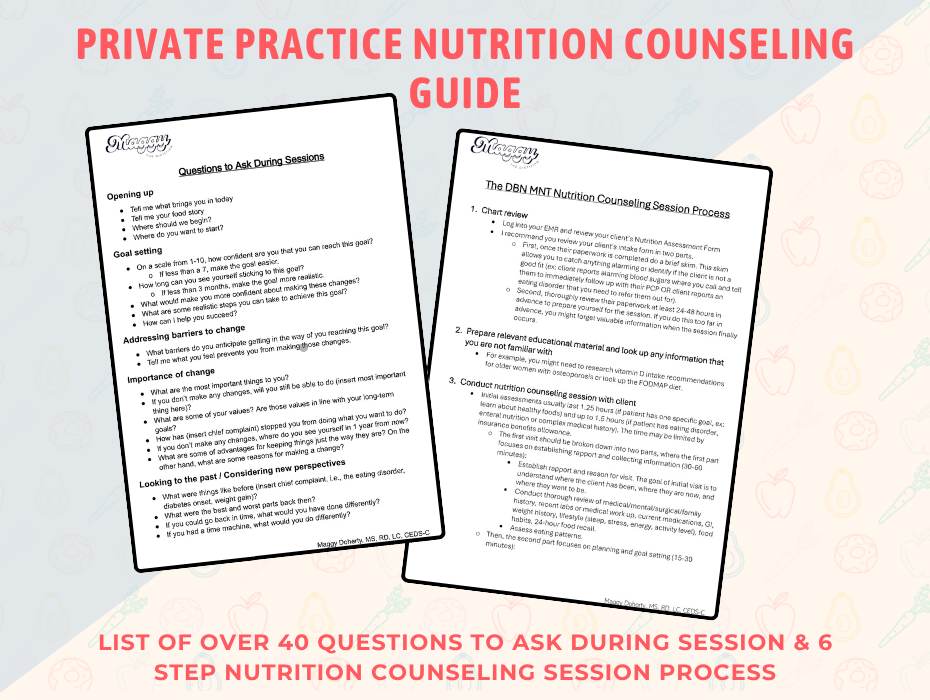 Private Practice Nutrition Counseling Guide & Questions to Ask During ...