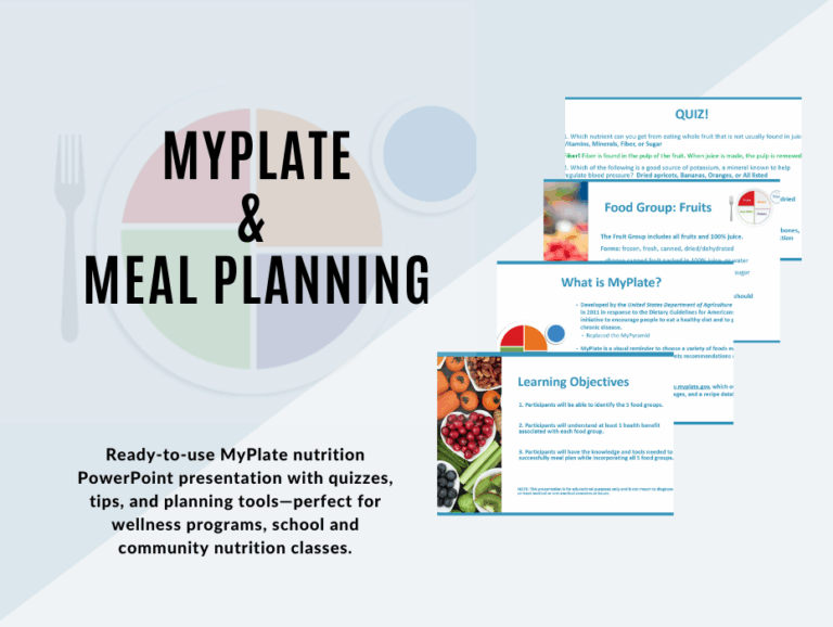 MyPlate & Meal Planning Presentation - Well Resourced Dietitian
