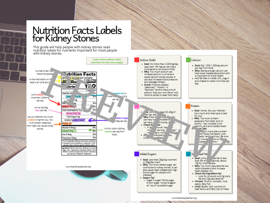 Label Reading for Kidney Stones - Well Resourced Dietitian