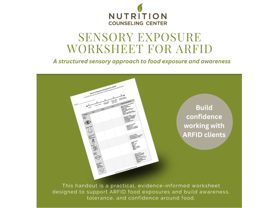 Sensory Exposure Worksheet for ARFID - Well Resourced Dietitian